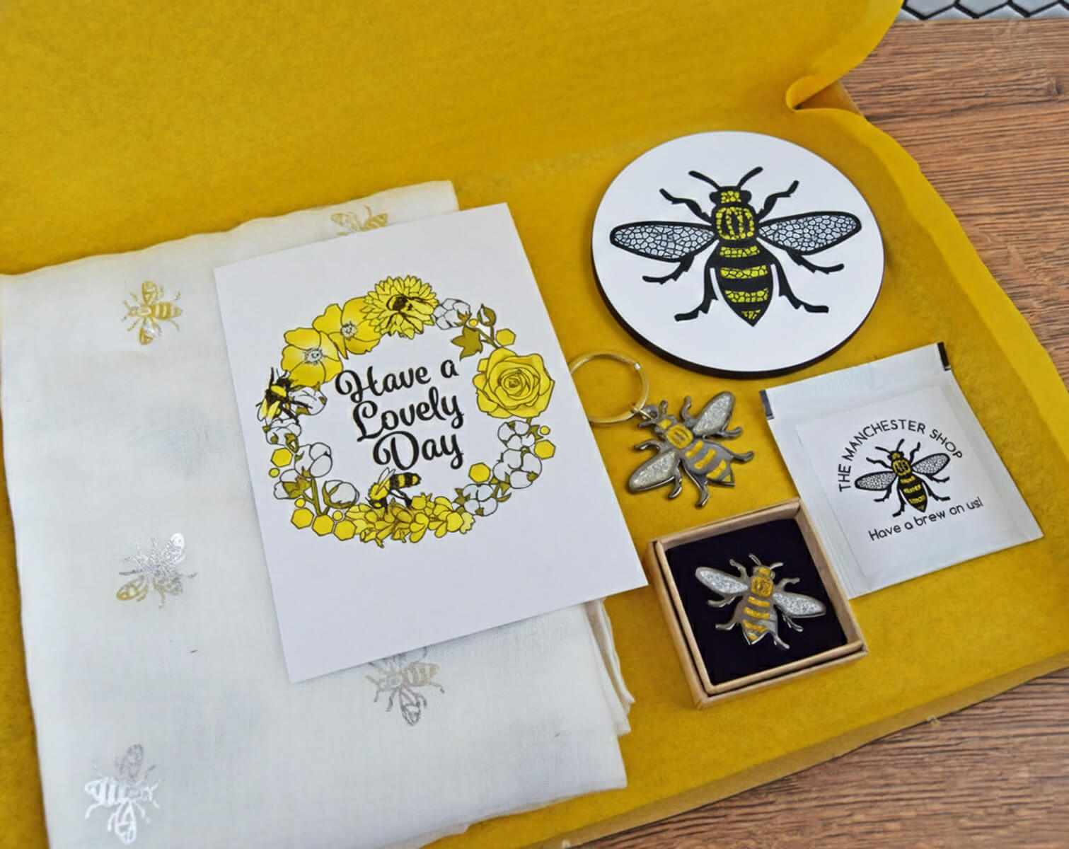 Bee Scarf Letterbox Gift Set | The Manchester Shop