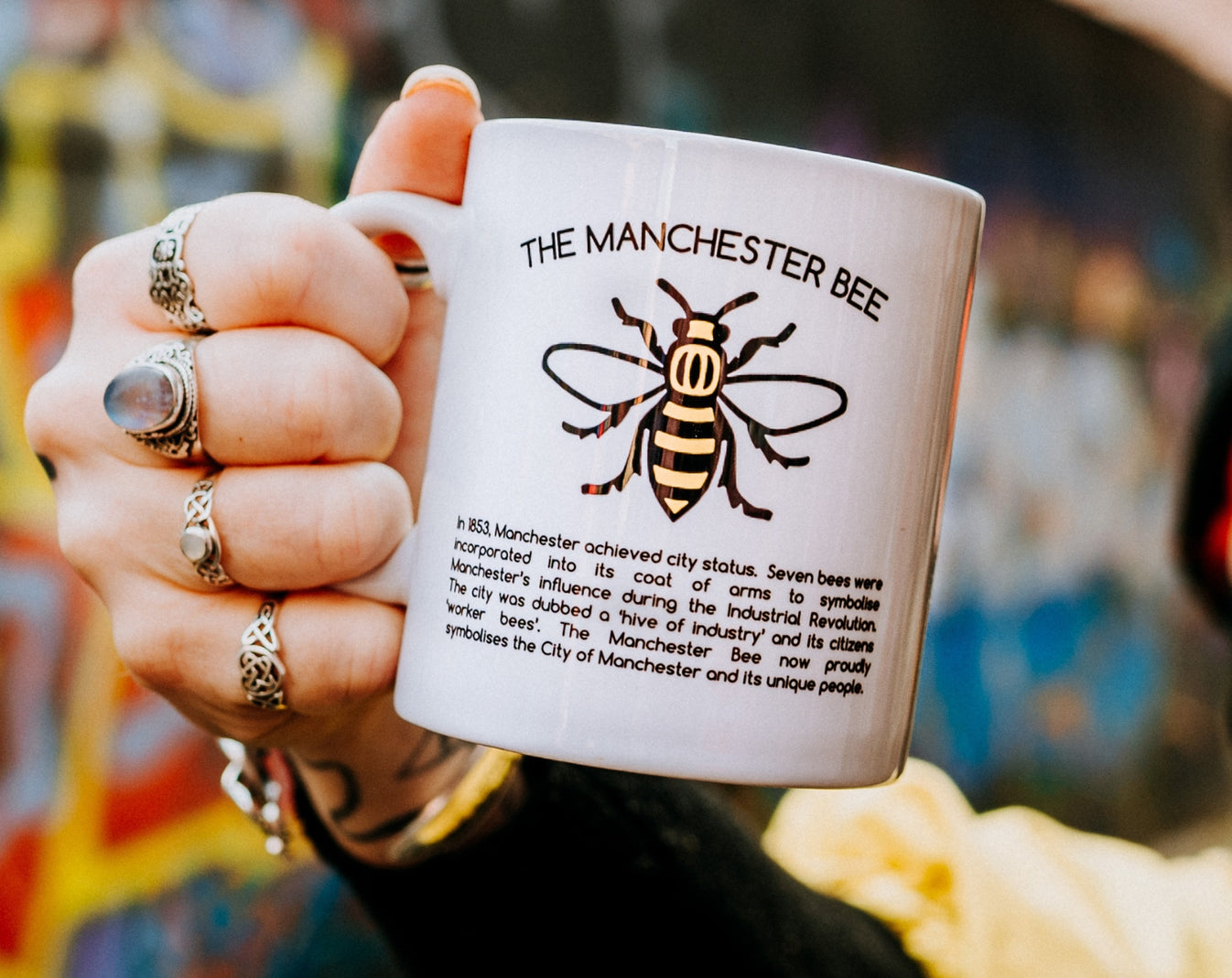 History Of The MCR Worker Bee Mug - The Manchester Shop