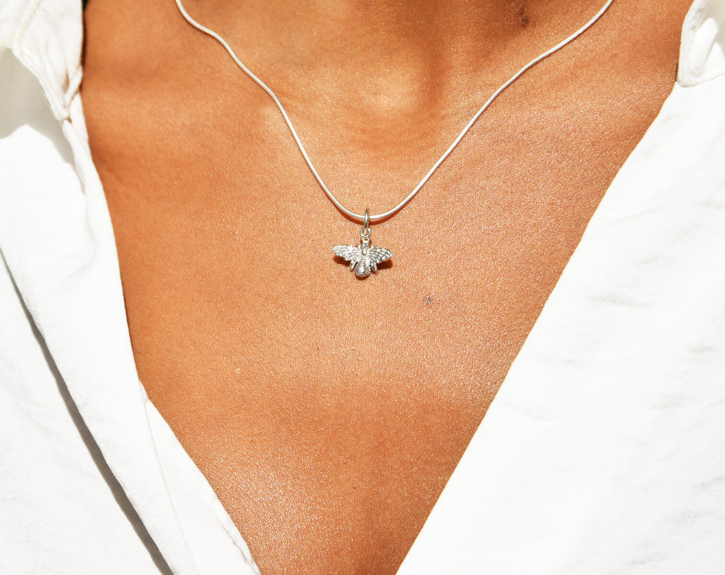 Sterling Silver Small Bee Necklace | The Manchester Shop